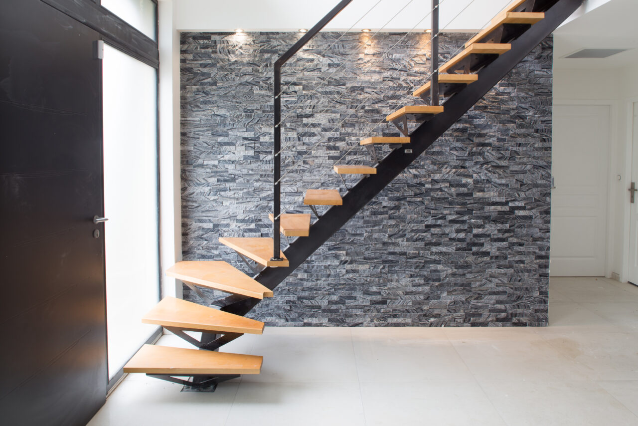 Escalier à limon central quart tournant - Tarbes (65) - Welding Design